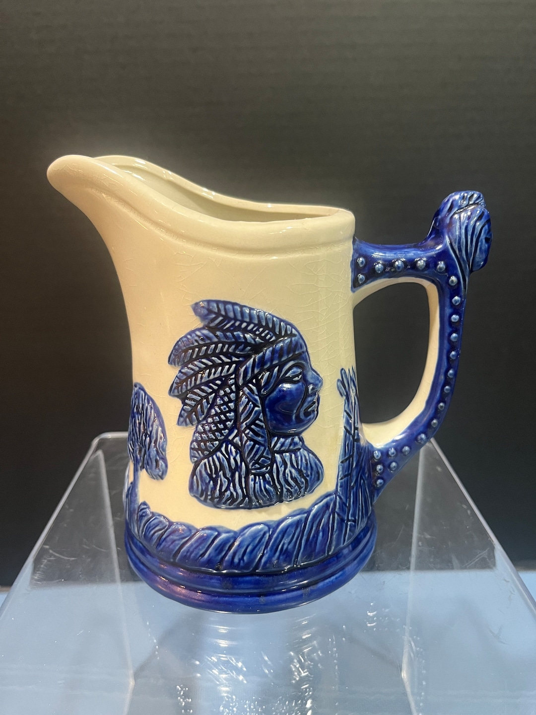 Vintage Sleepy Eye Pottery Indian Chief and Tee Pee Ceramic Pitcher - Etsy