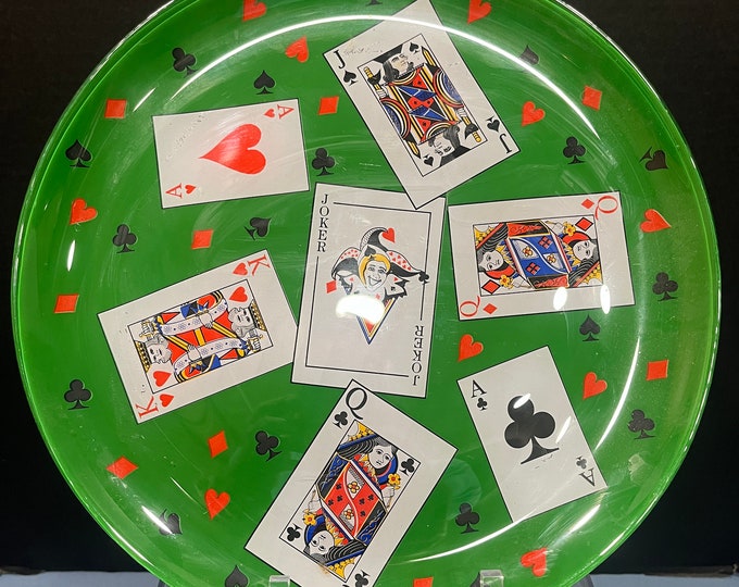 Vintage Luminarc Glass Card Night Platter - Poker Platter - Bridge ...