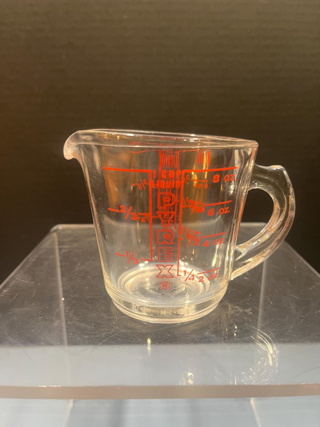 Vintage Pyrex 1 Cup Measuring Cup Red Shadow Letters 508 1960's - Etsy