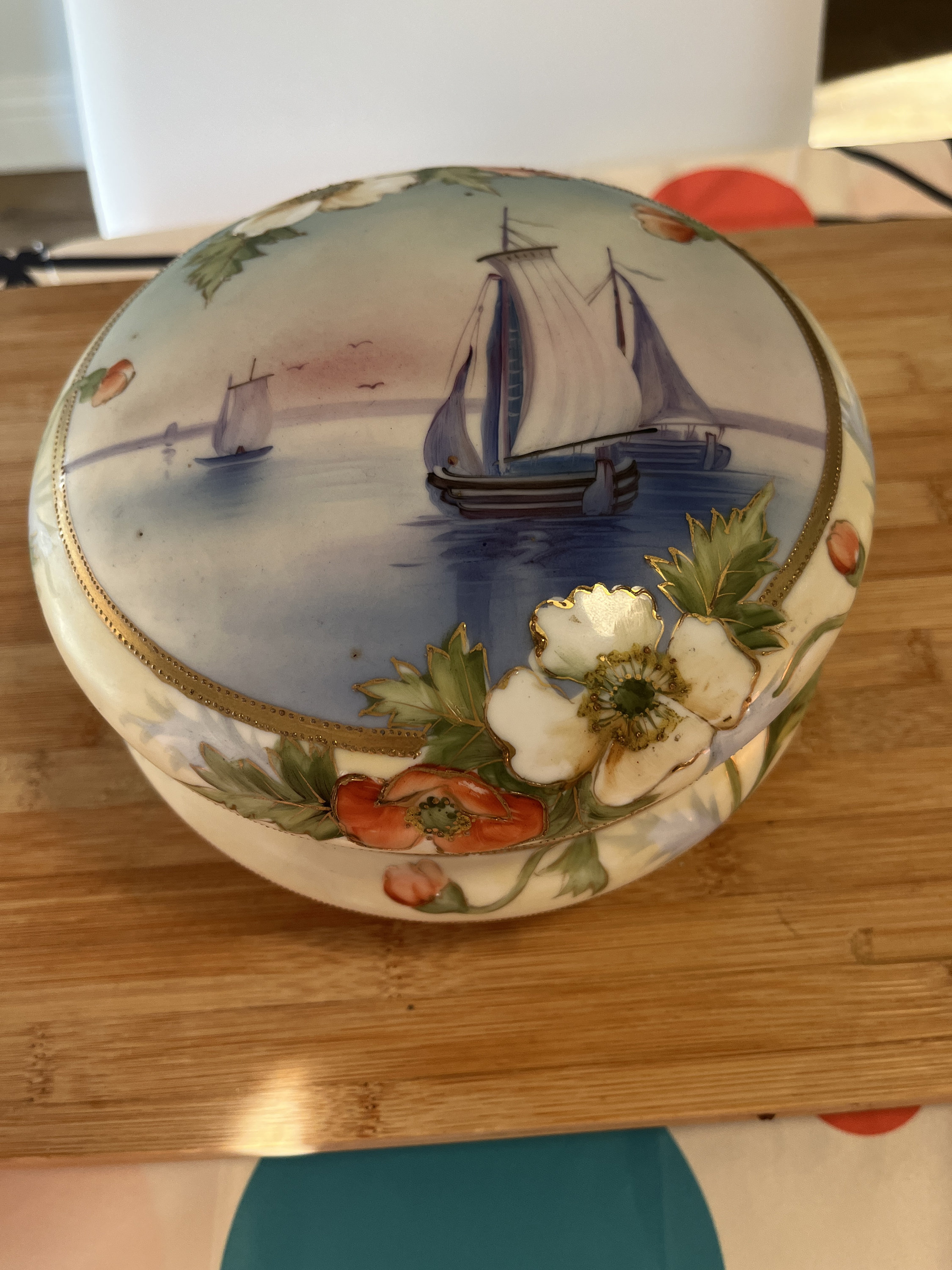 Vintage Porcelain Lidded Trinket Dish - Etsy