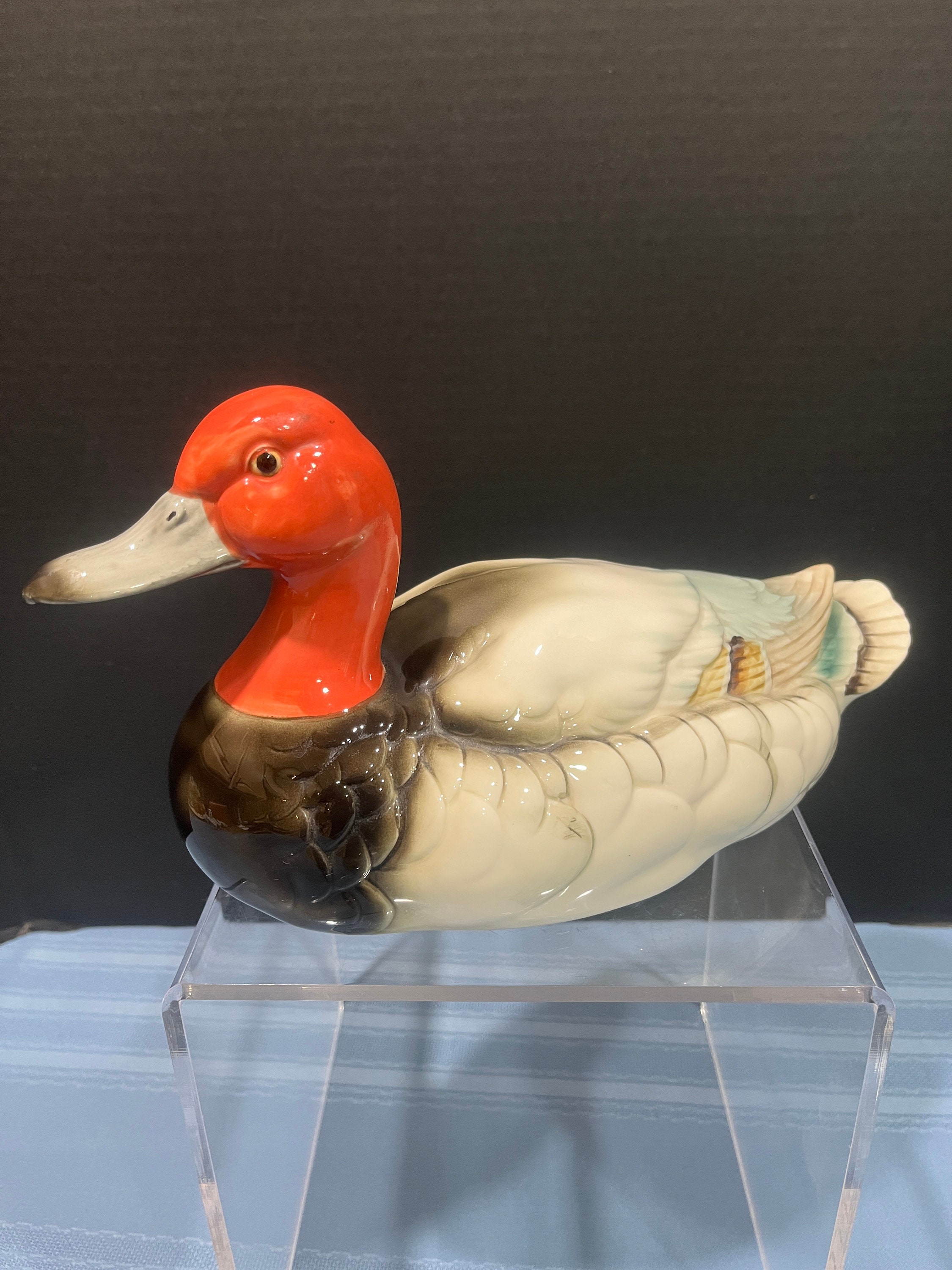 Vintage Andrea by Sadek Large Ceramic Red Head and Blue Tail Feathers ...