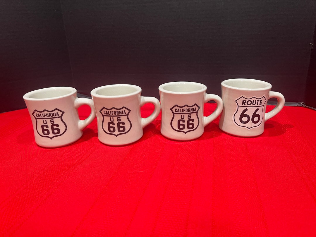 Vintage Restaurant Ware - Route 66 - Thick Heavy Ceramic Mugs - Set of ...