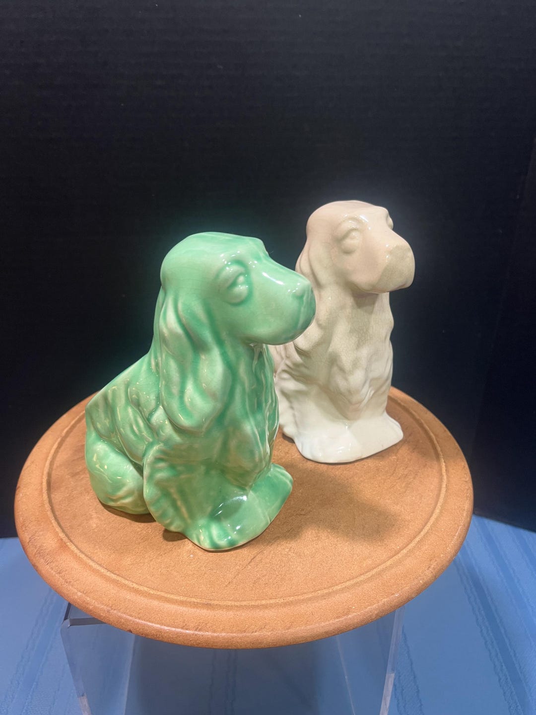 Vintage Shawnee Pottery Pair of Cocker Spaniel Planters - One Jadeite ...