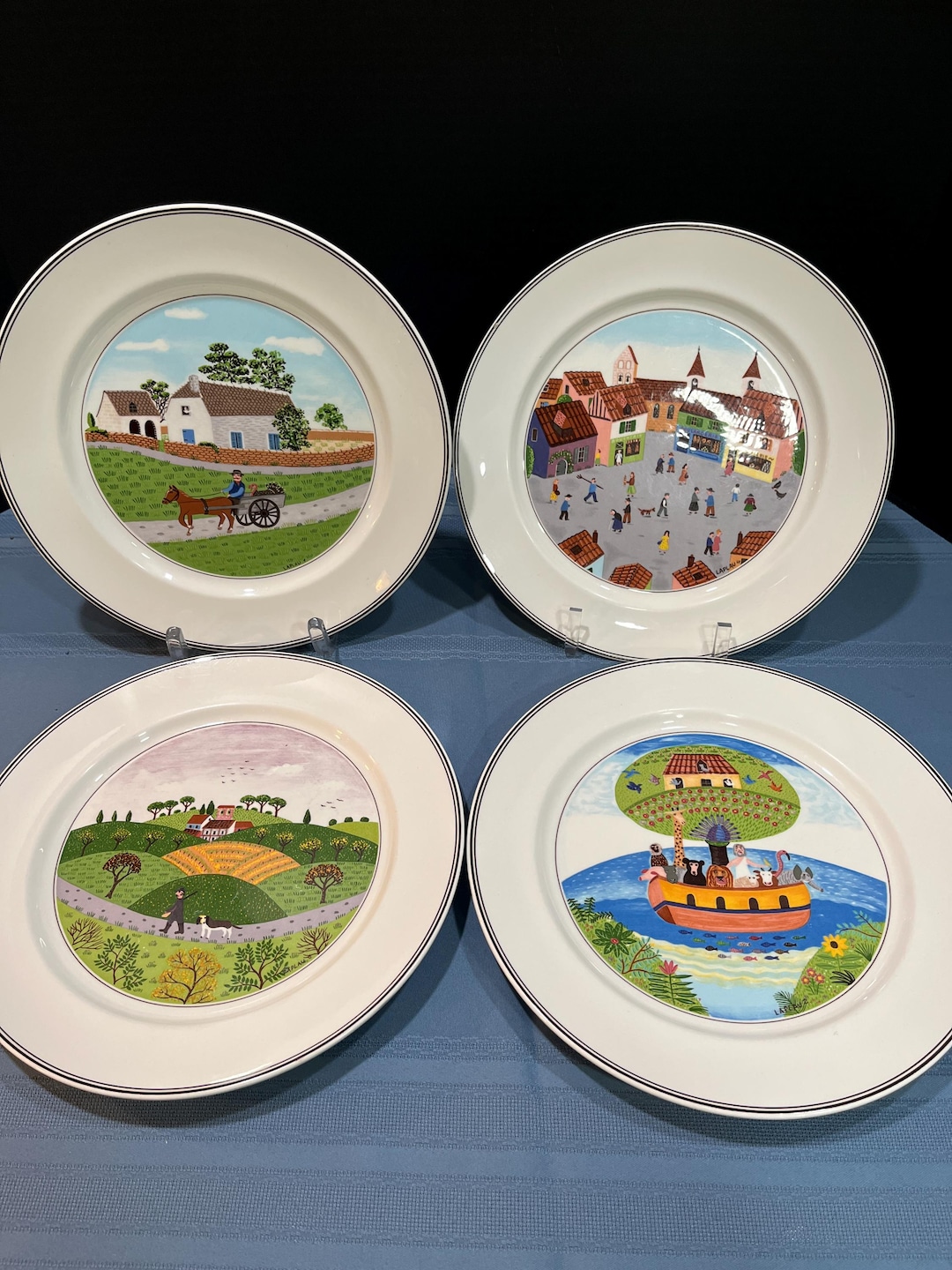 Vintage Villeroy & Boch DESIGN NAIF Set of 4 Dinner Plates 10 12 ...