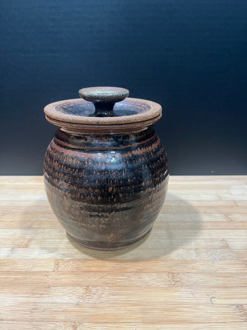 Vintage Mark Hines Pottery Earthenware Lidded Canister Old Man W/ Cigar ...