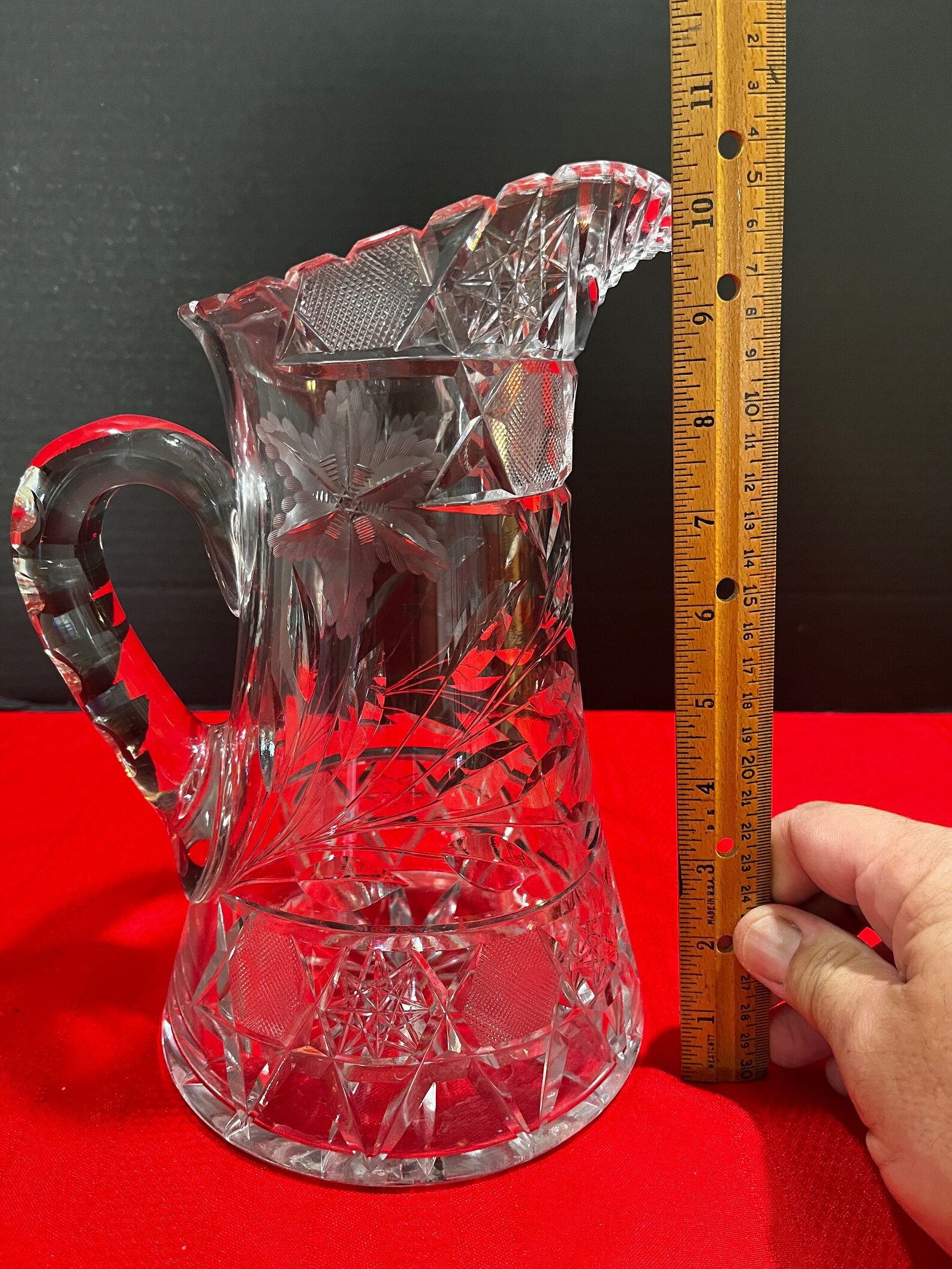 Vintage American Brilliant Period Cut Class Pitcher Hobstars and ...