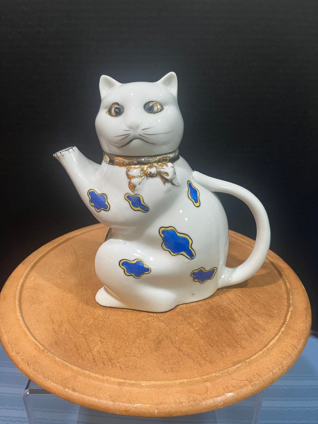 Vintage Gold Castle Chikusa Japanese Cat Tea Pot - 4 Cup Tea Pot - Hand ...
