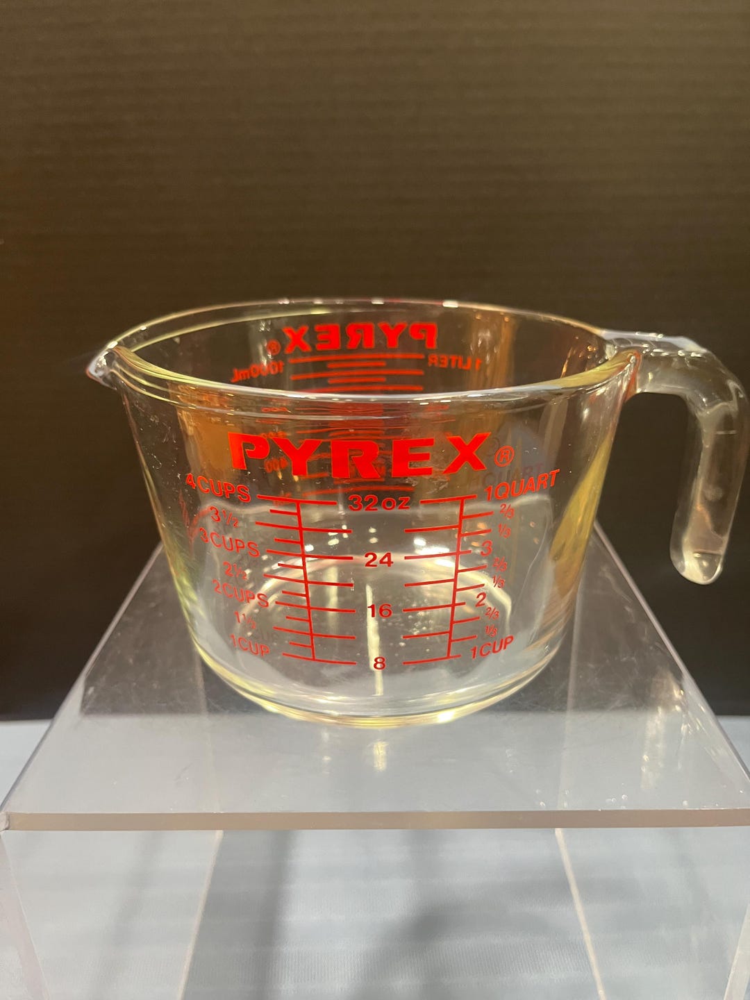Vintage Pyrex #532 Glass 4 Cup Measure - Traditional L Handle - Clean ...