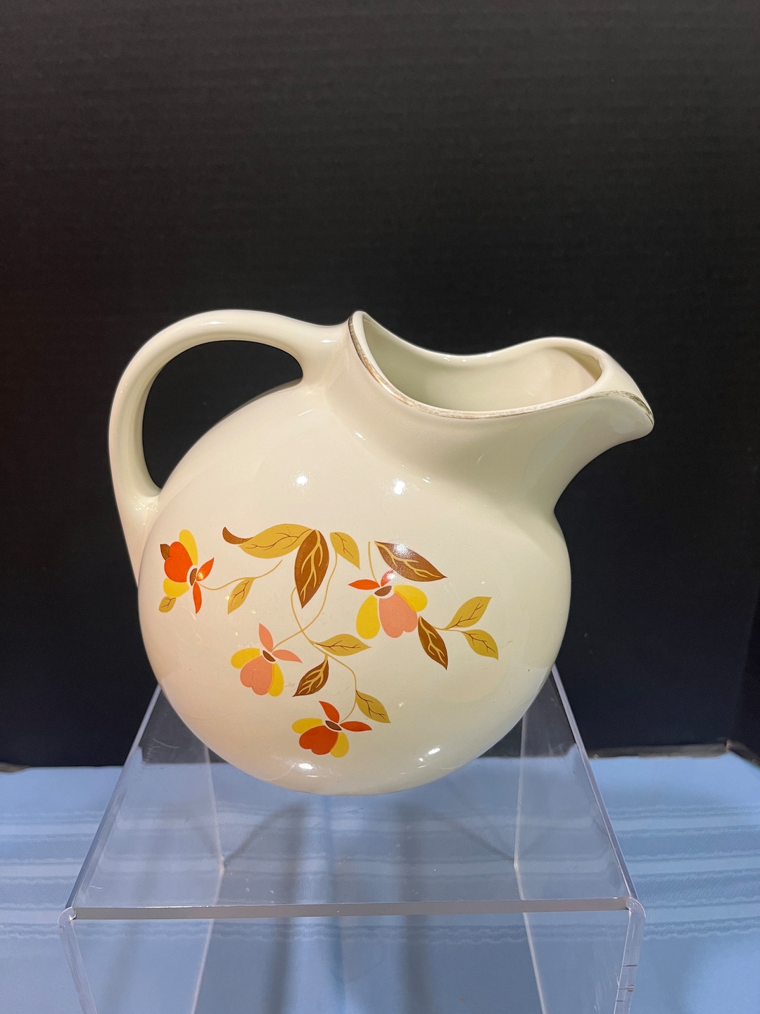 Vintage Hall Autumn Leaf Ball Shape 2 Quart Pitcher - Etsy