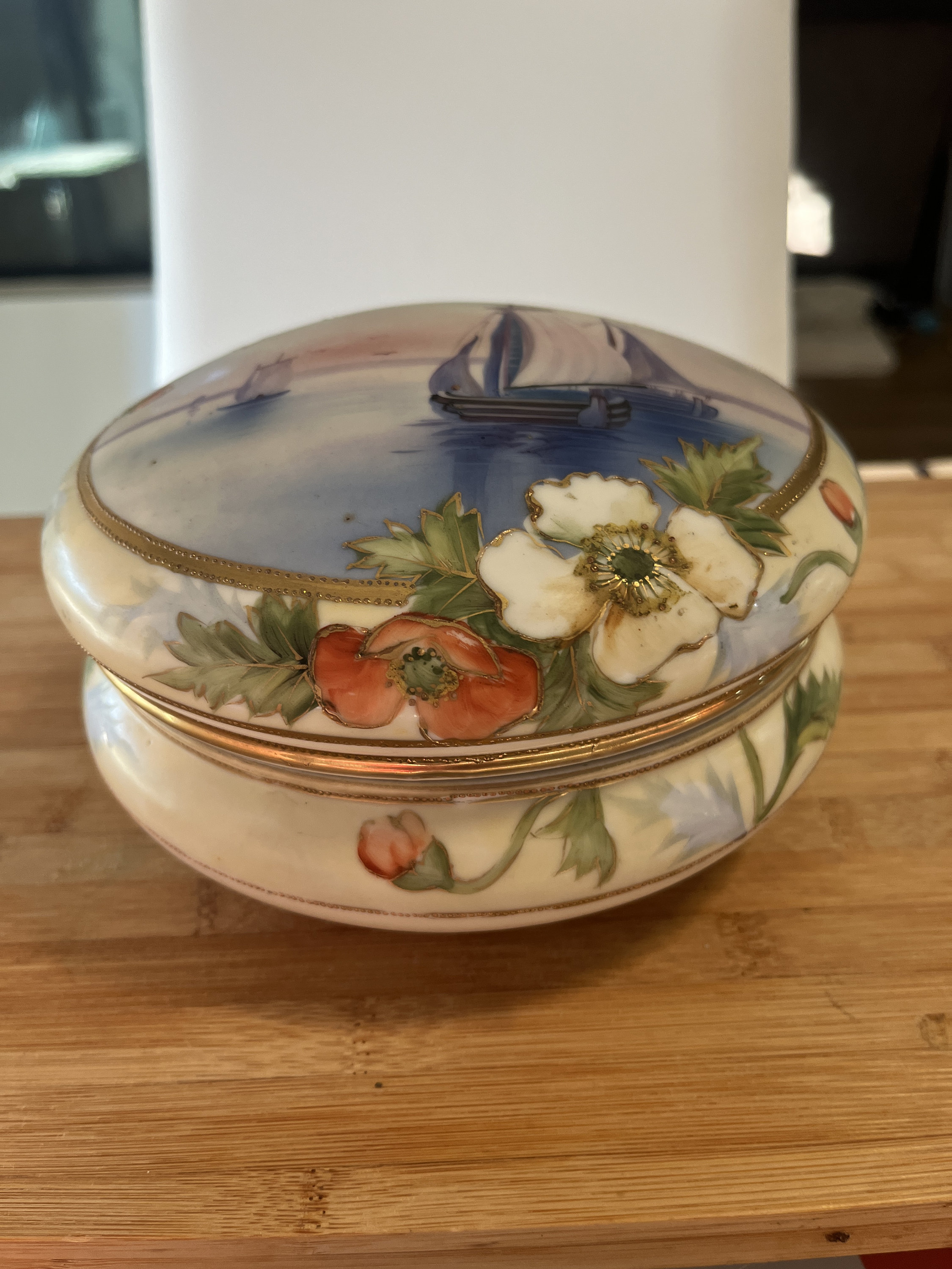 Vintage Porcelain Lidded Trinket Dish - Etsy