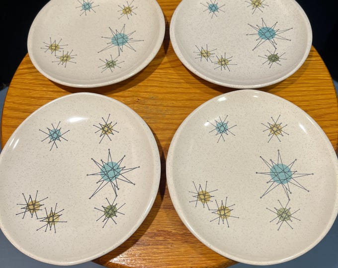 Vintage MCM Franciscan Dinnerware Set of 4 Atomic Starburst 6 1/2 ...