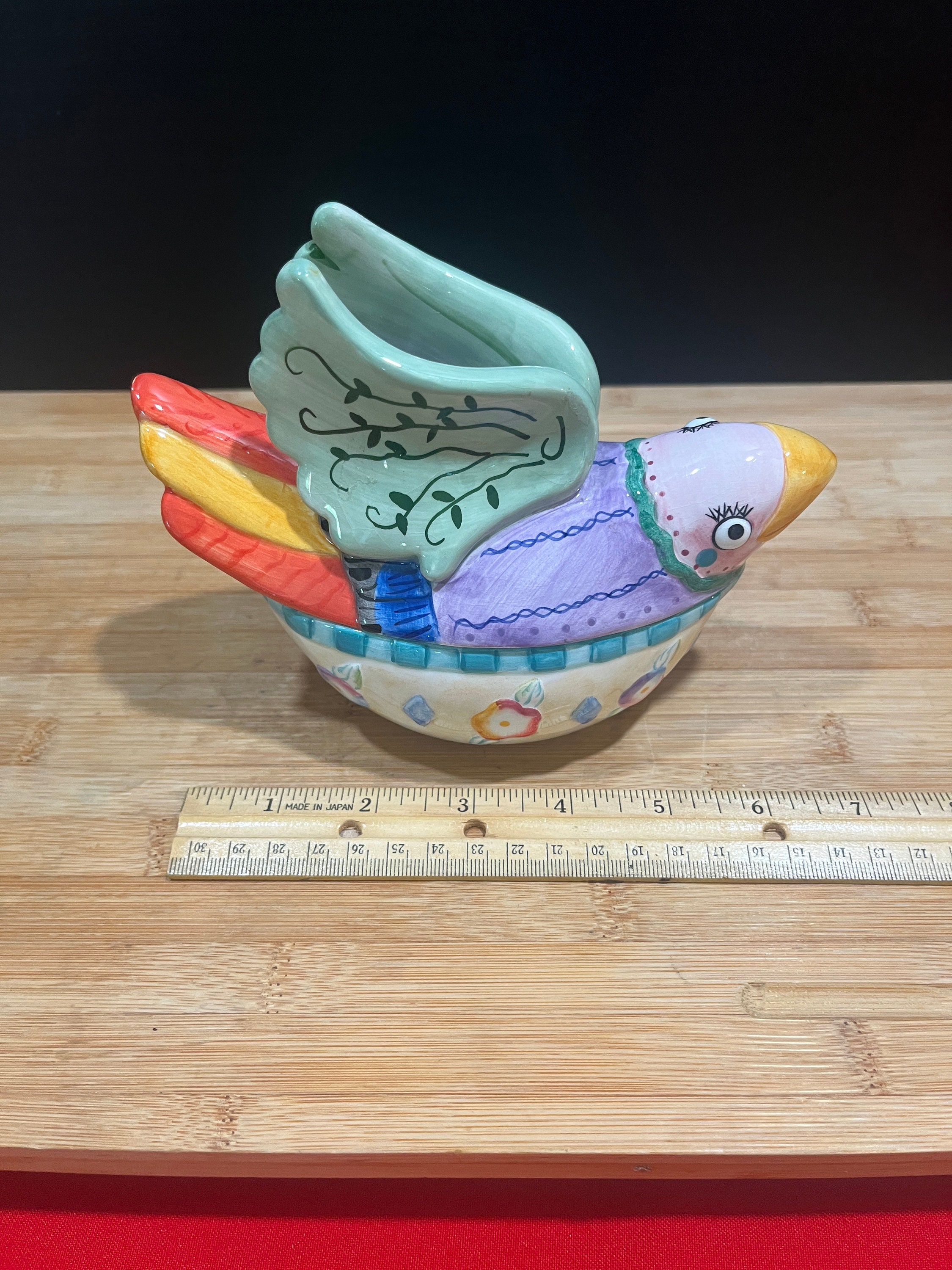 Vintage Fitz and Floyd Gypsy Chicks Lidded Dish Vintage Fitz and Floyd Ceramic Covered Bowl ...