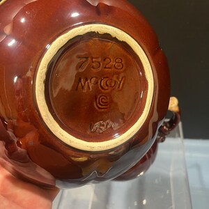 Vintage Mc Coy Pottery Brown Drip Glaze Pitcher and Bowl #7528 - 5 1/2 ...