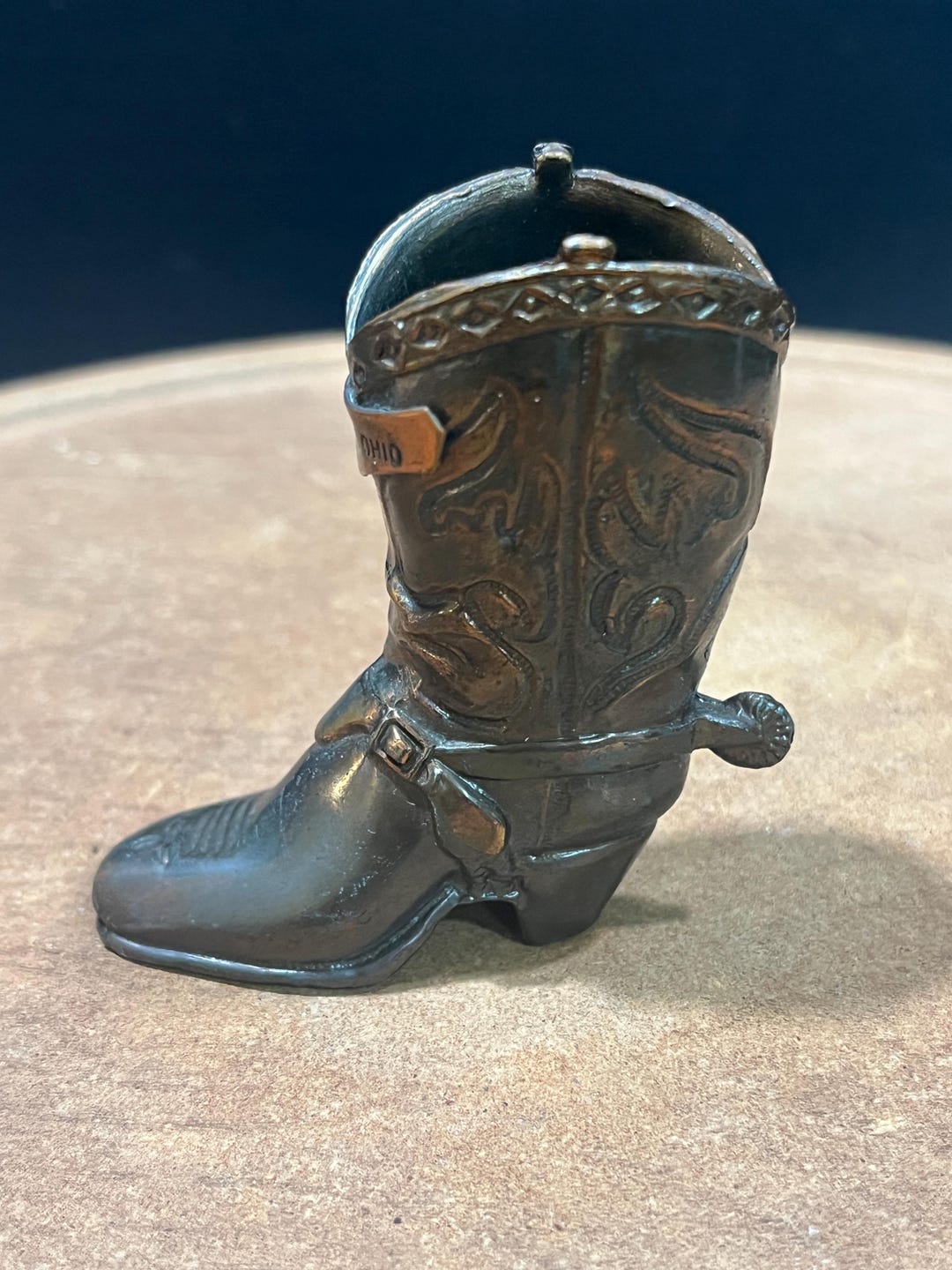 Vintage Cincinnati, Ohio Copper Cowboy Boot Toothpick Holder ...