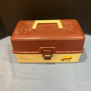 Vintage Plano 2-tier Hinged Tray Large Tackle Box - Filled W/ Fishing ...