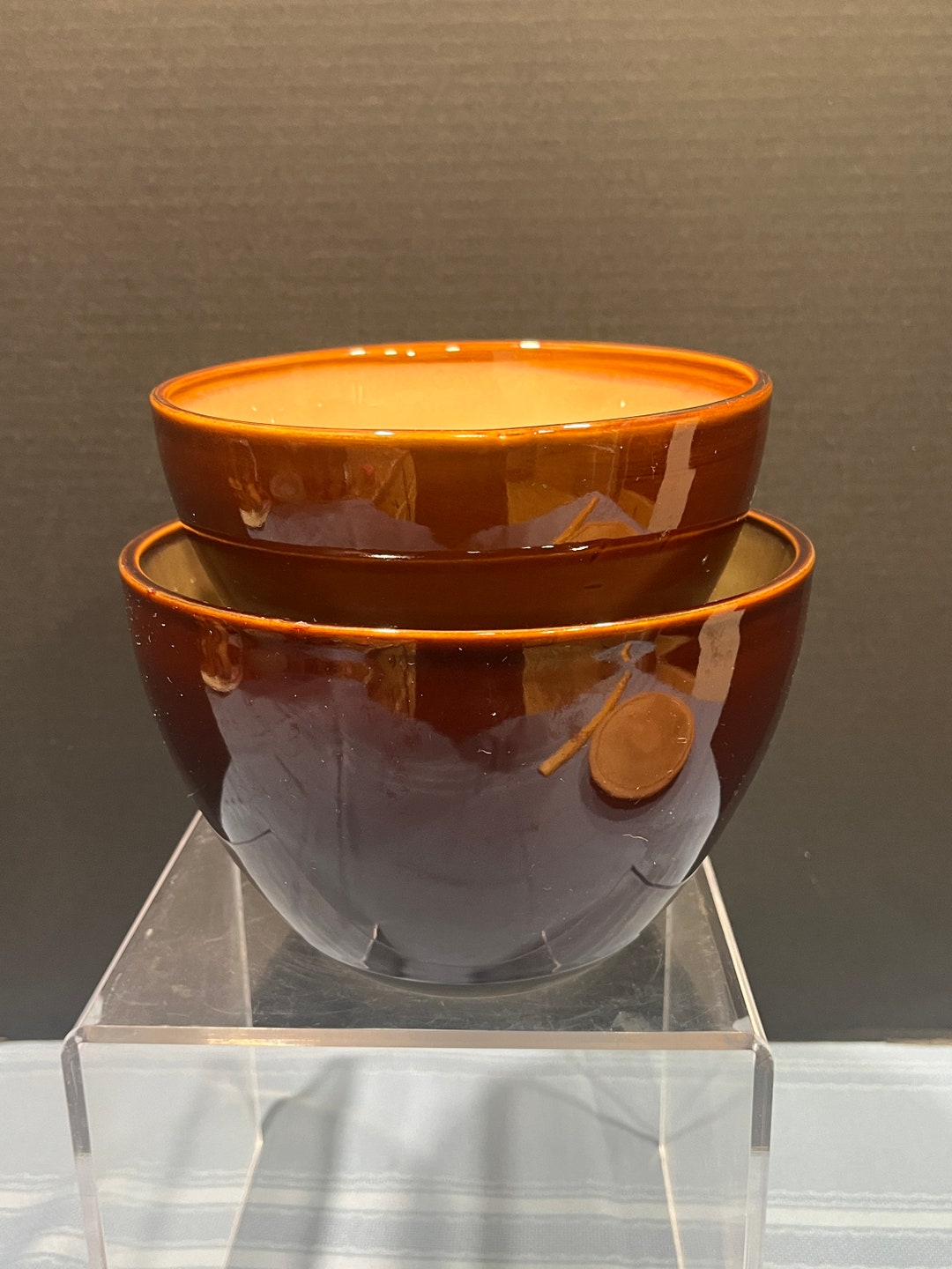 Vintage Sango Nova Brown Nesting Bowls (2) #4933 - Large Serving Bowls ...