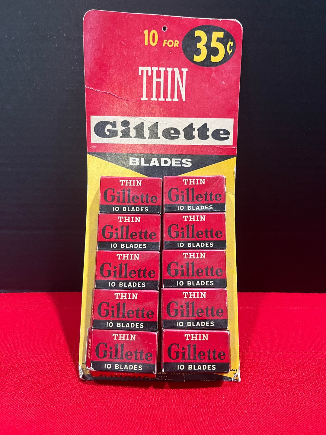 Vintage Gillette Razor Blades - Full Display Card - Original Display ...