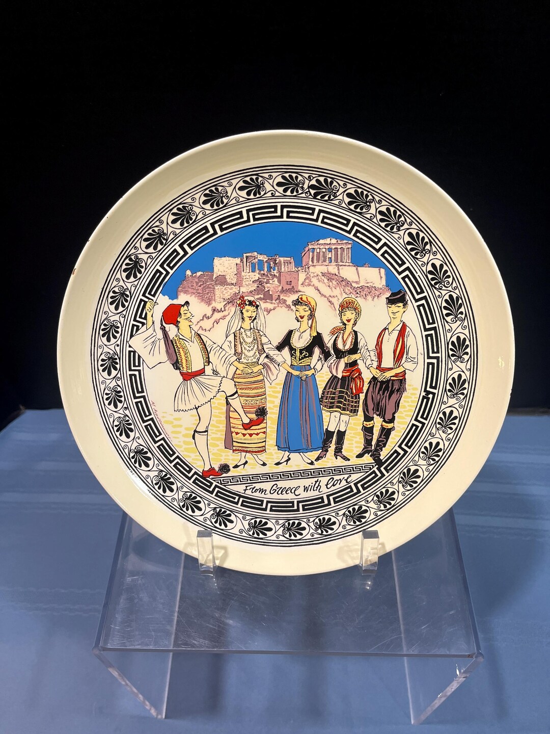 Vintage Greek Copper Plate Enamel on Copper Walling Hanging from Greece ...