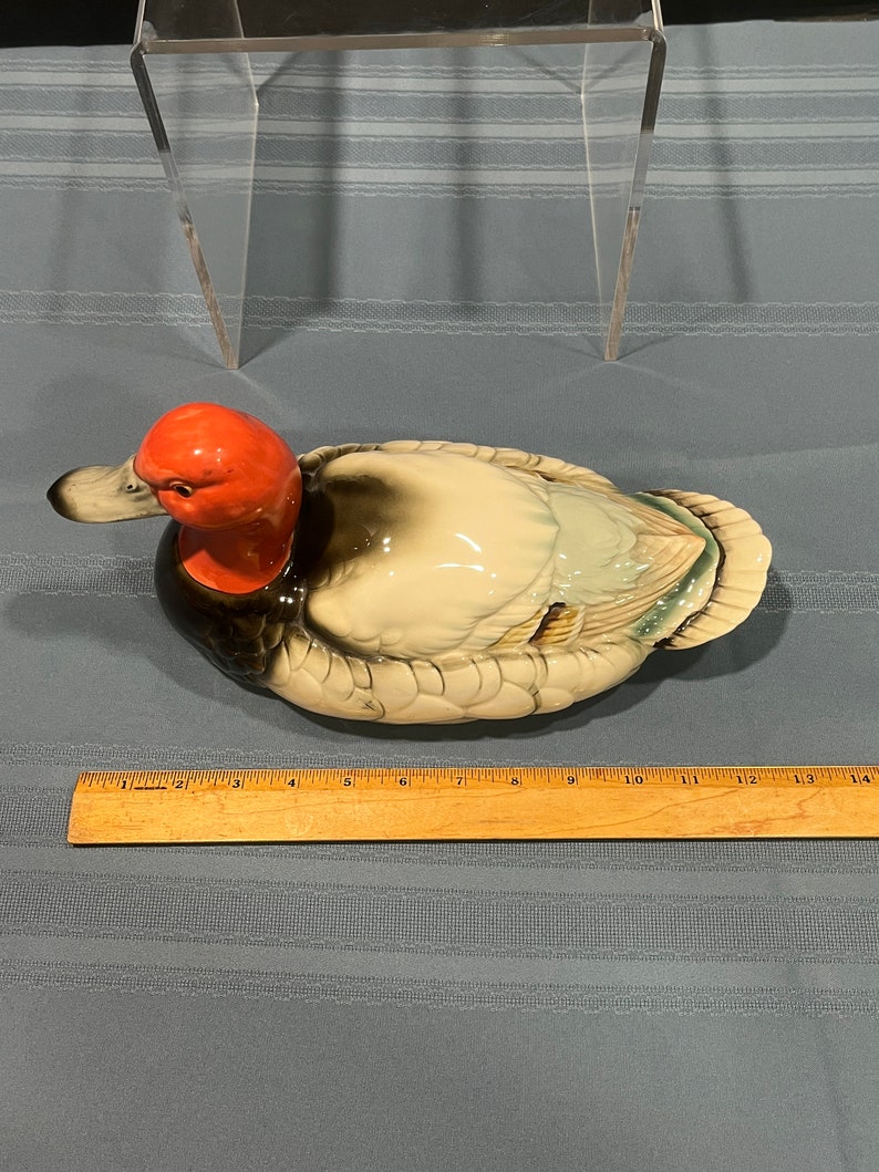 Vintage Andrea by Sadek Large Ceramic Red Head and Blue Tail Feathers ...