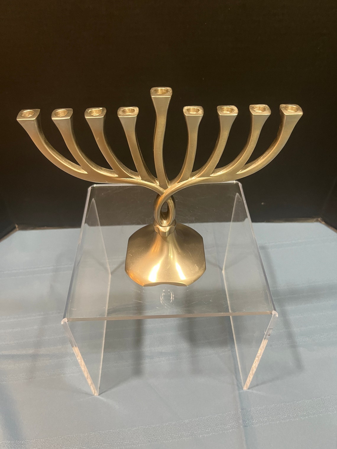 Vintage Brushed Nickel Silver Metal Menorah Heavy Never Used - Etsy