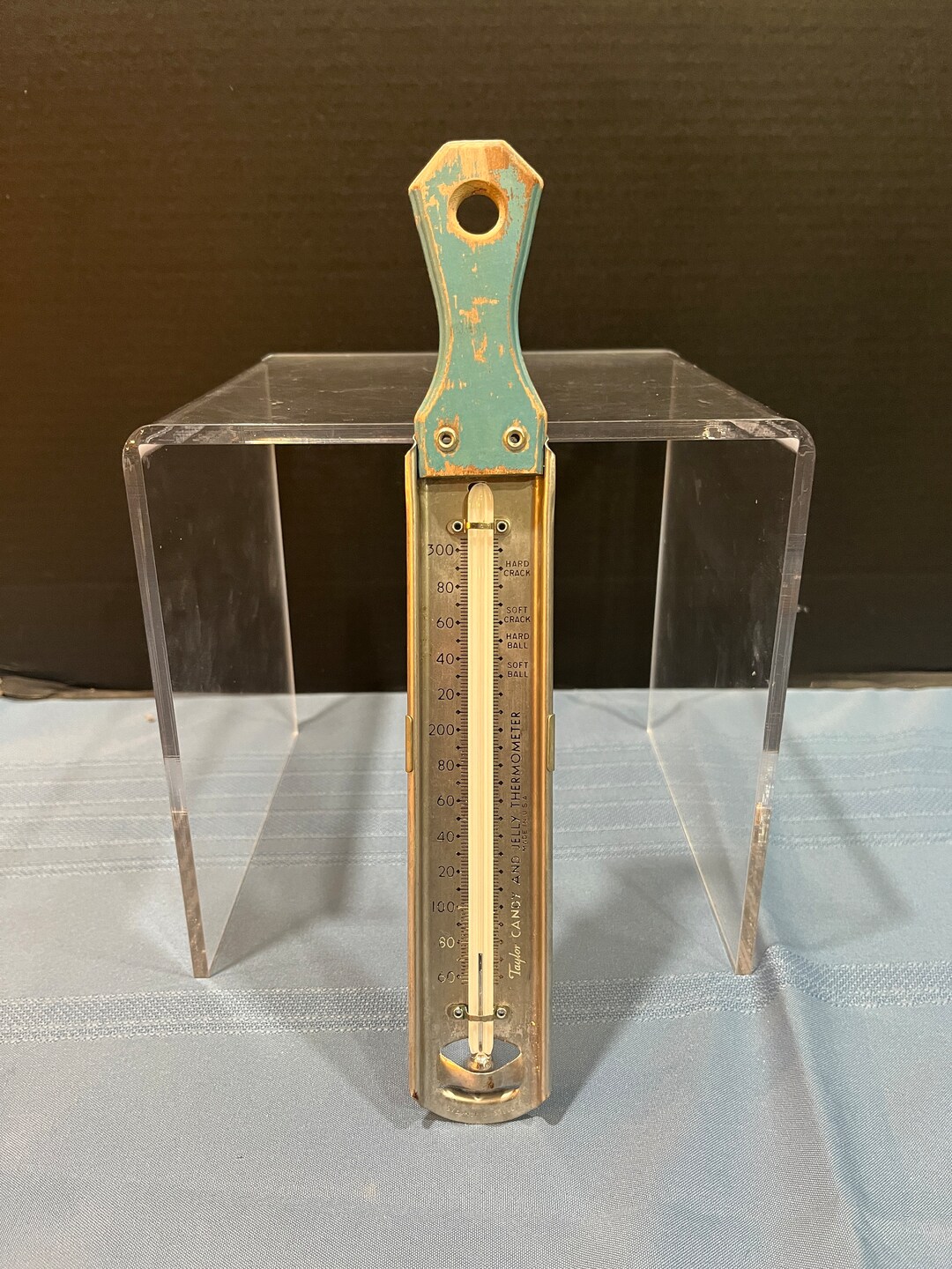 Vintage Taylor Candy and Jelly Thermometer - Wood Turquoise Handle ...