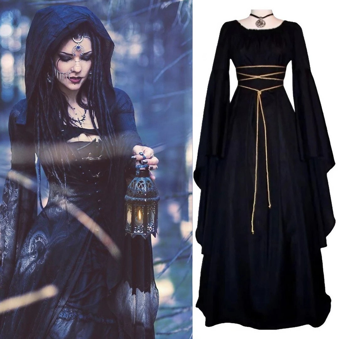 Medieval Witch Dress Ren Faire Medieval Halloween Cosplay - Etsy