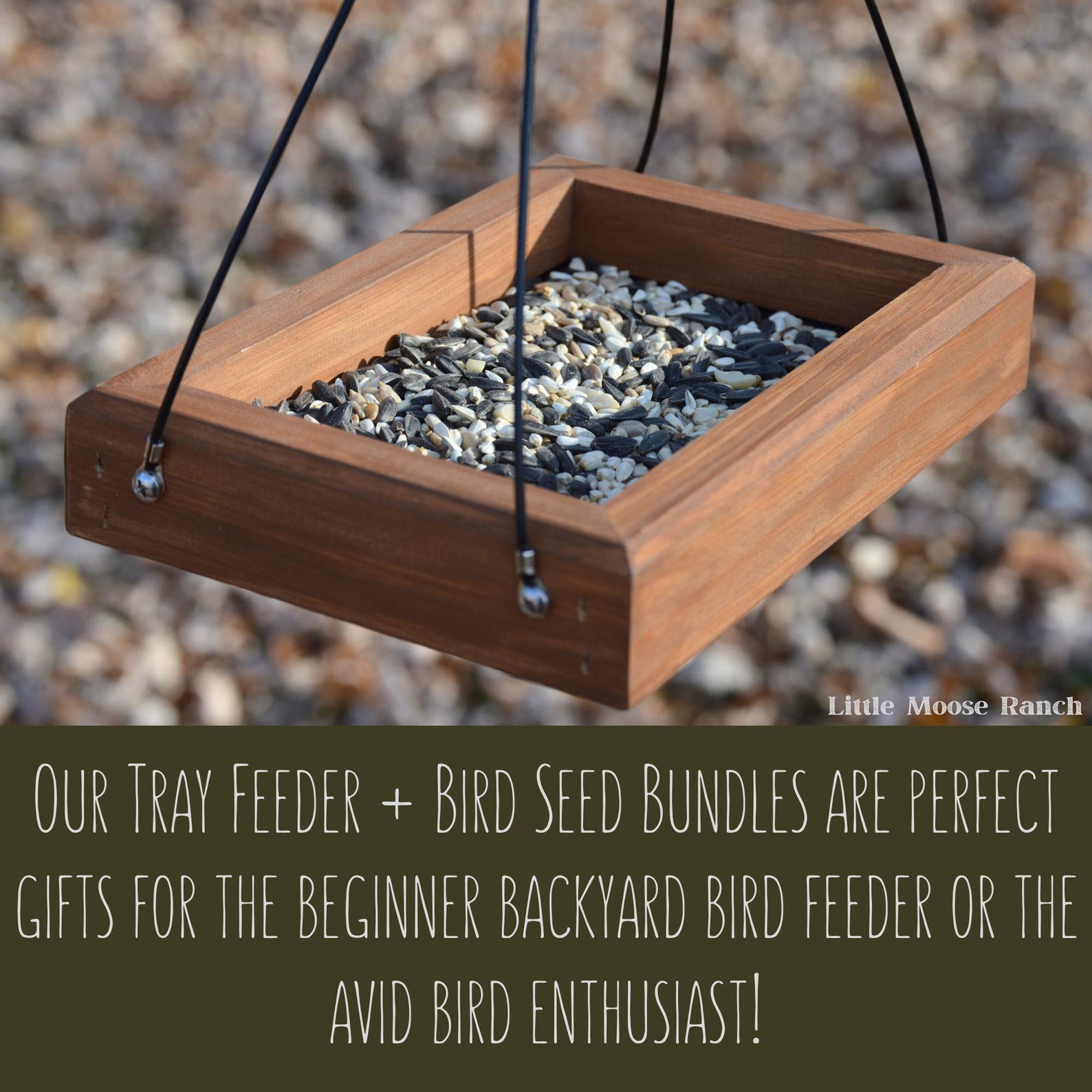 Bird Feeder Gift Bundle - Hand-mixed Bird Seed and Tray Feeder ...
