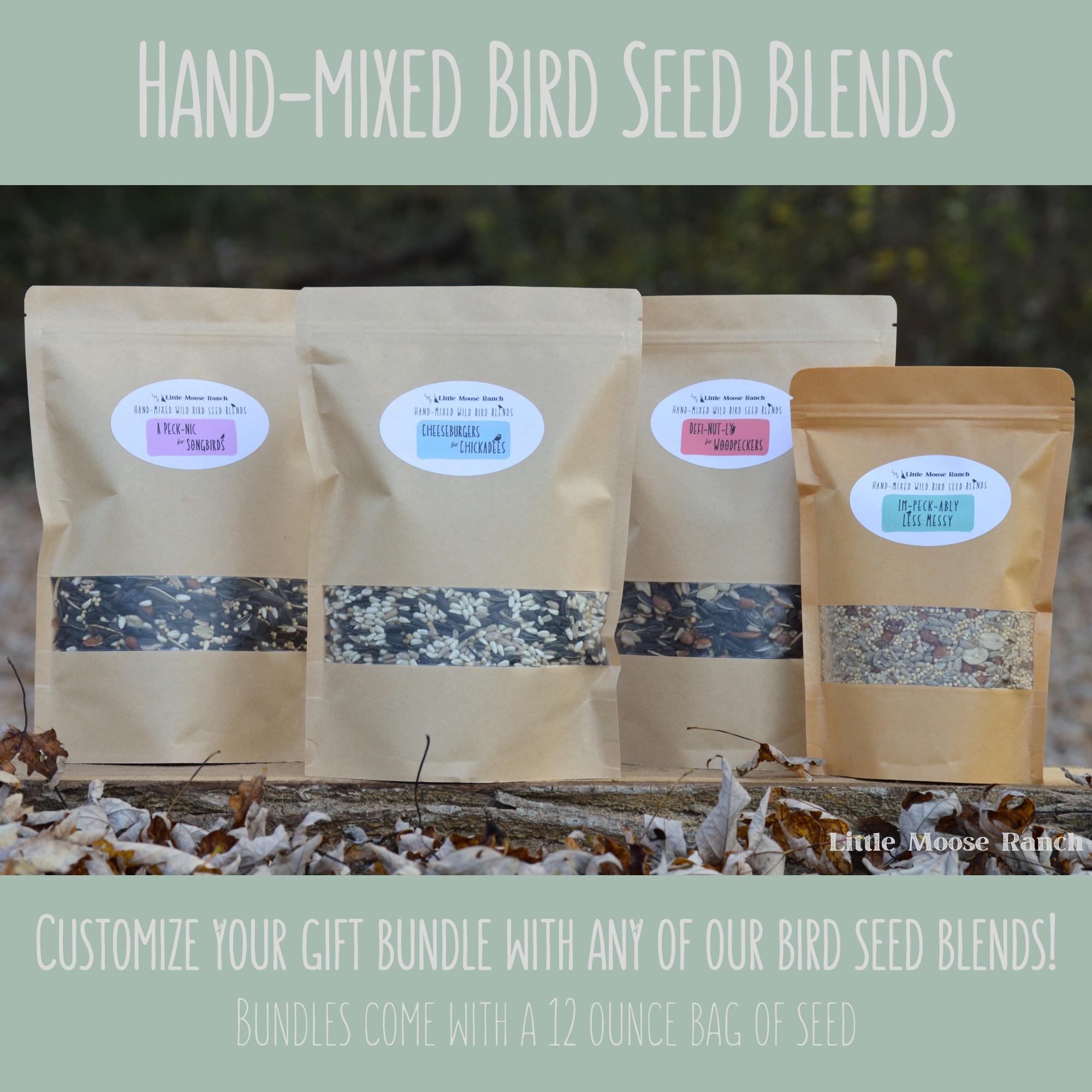 Bird Feeder Gift Bundle - Hand-mixed Bird Seed and Tray Feeder ...
