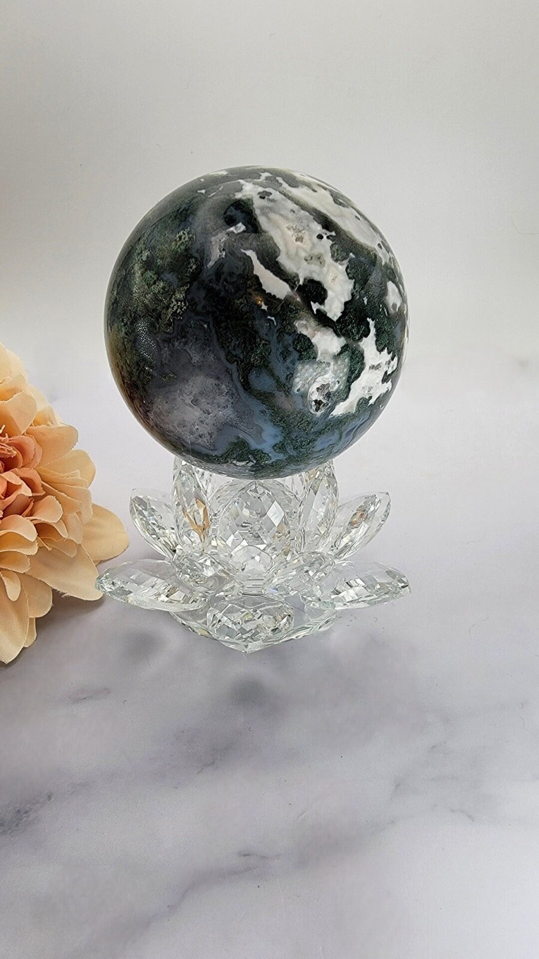 Clear Flower Crystal Sphere Holder Home Decoration,mineral Specimen ...