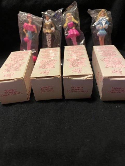 Avon Barbie Stampers With Pad. Doll Handle Barbie Face Stamp Pink Mini ...