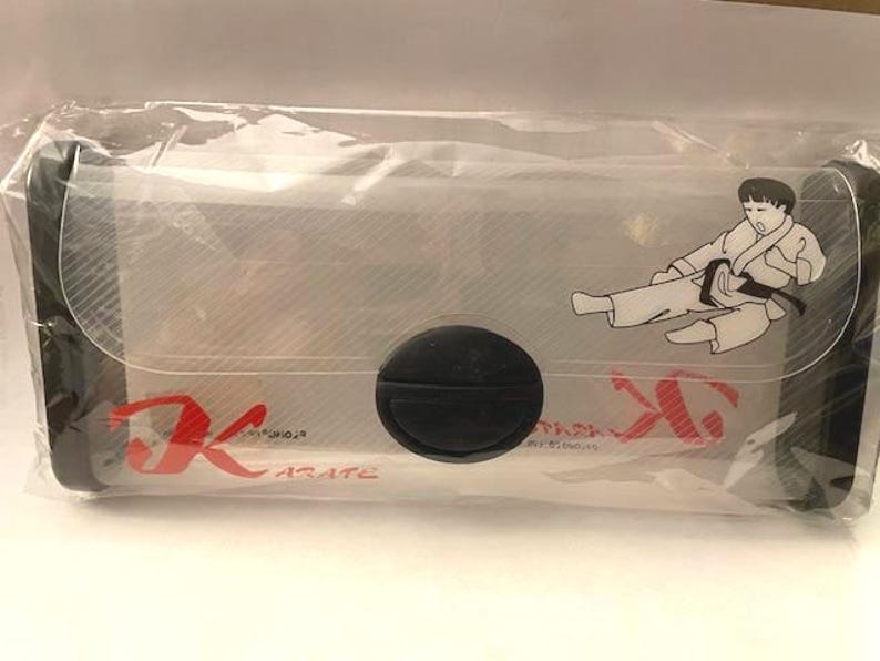 1996 Flomo Karate Ribbed Plastic Pencil Case. Karate Motif, Clear ...