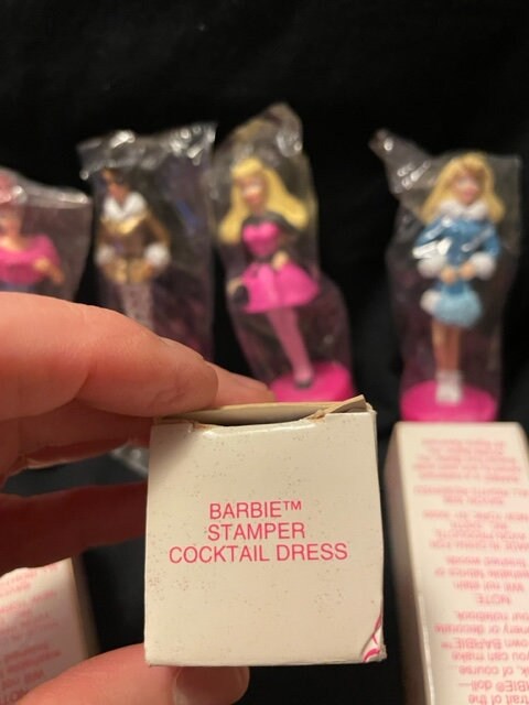Avon Barbie Stampers With Pad. Doll Handle Barbie Face Stamp Pink Mini ...