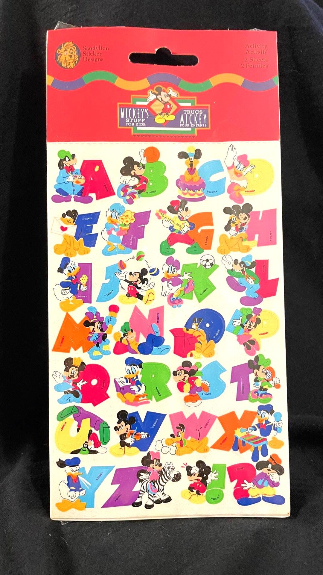 Vintage 1996 Sandylion Mickey's Stuff for Kids Disney Alphabet Activity ...