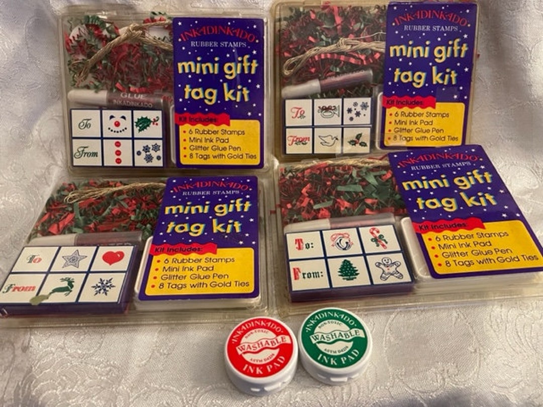 Inkadinkado Holiday Mini Gift Tag Kit Choice of 4 Sets. Tree, Mitten ...