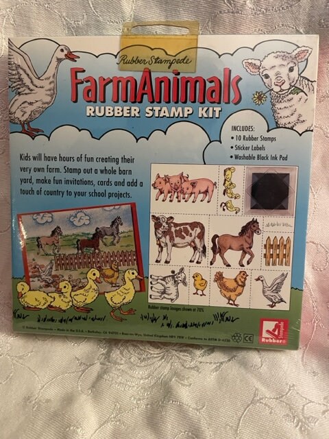 1996 Farm Animals Rubber Stamp Kit Rubber Stampede Stamps - Etsy