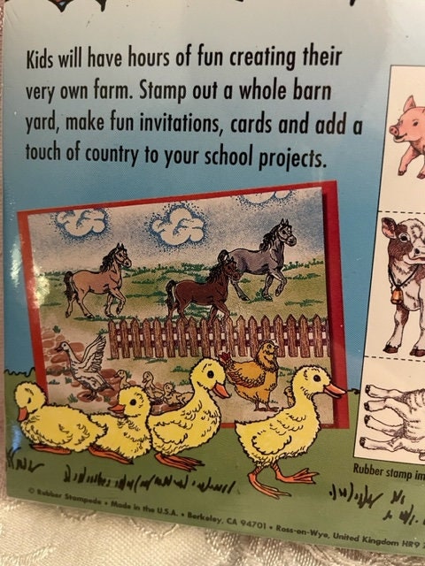 1996 Farm Animals Rubber Stamp Kit Rubber Stampede Stamps - Etsy