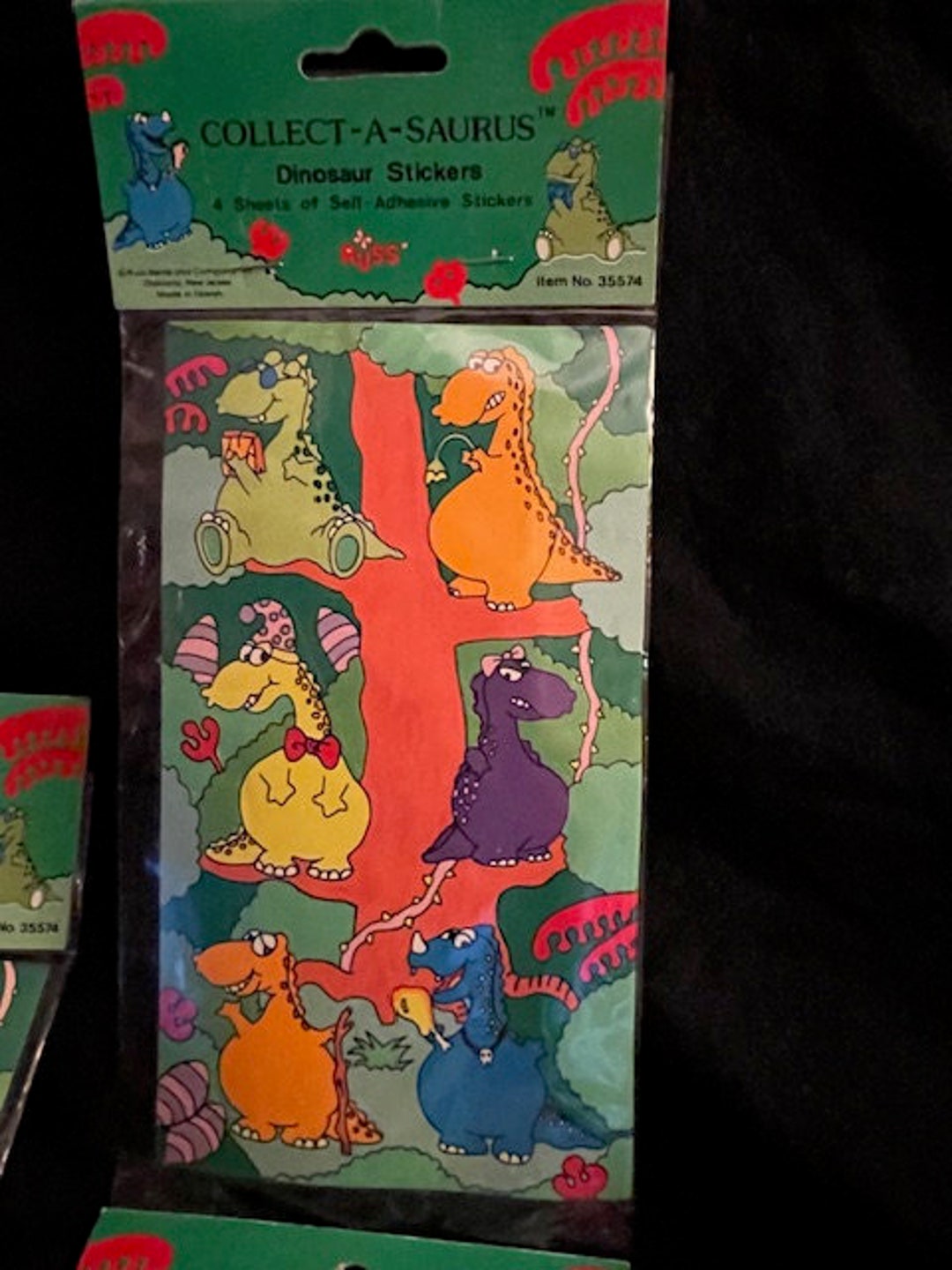 1980s Russ Berrie Dinosaur Collectible Stickers 1 Pack of 4 Sheets 24 ...