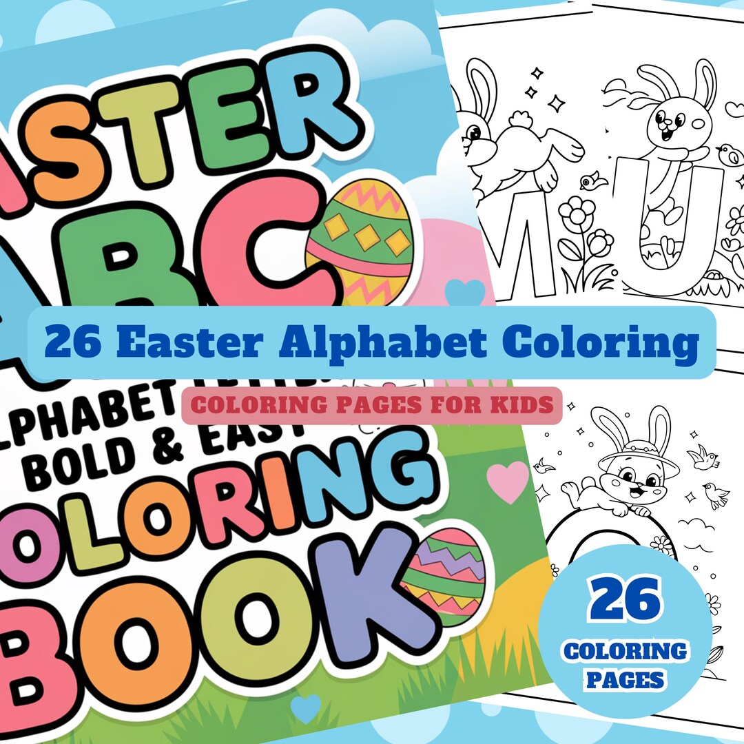 Easter Alphabet Coloring Pages for Kids | Fun ABC Learning Activity ...