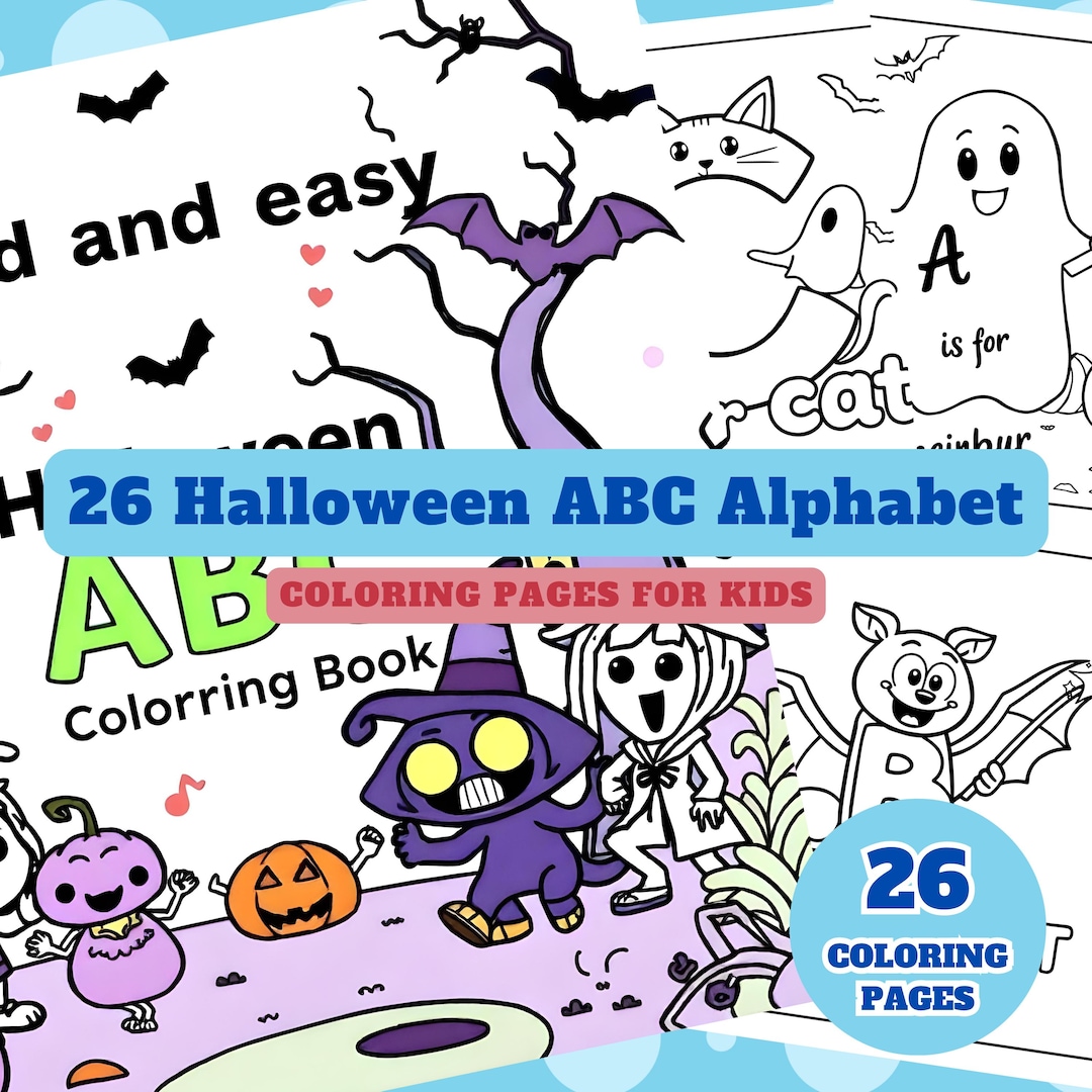 Halloween ABC Coloring Pages for Kids | Fun Alphabet Activity | Instant ...