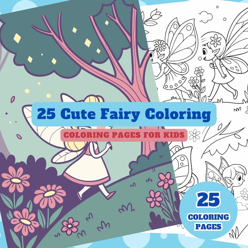 Cute Fairy Coloring Pages for Kids | Magical Printable Activity ...