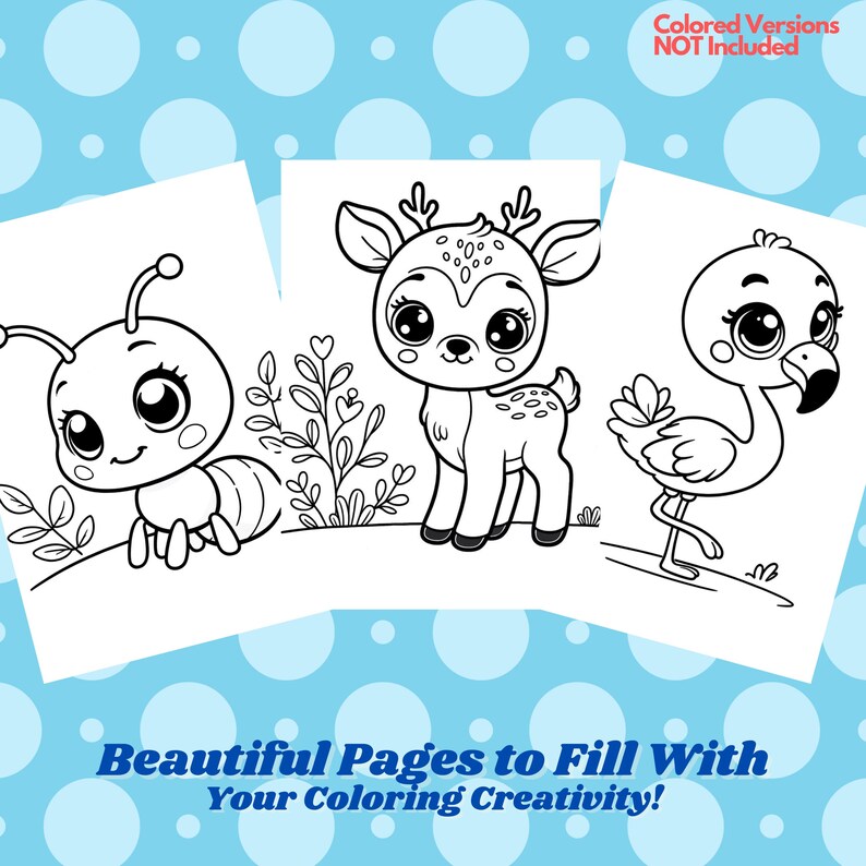 40 Cute Animals Coloring Pages for Kids . Toddler Coloring Book ...