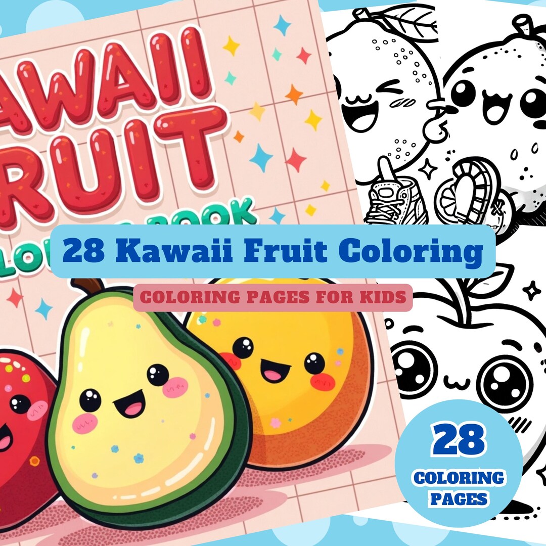 Kawaii Fruit Coloring Pages for Kids | Fun Printable Activity Book ...