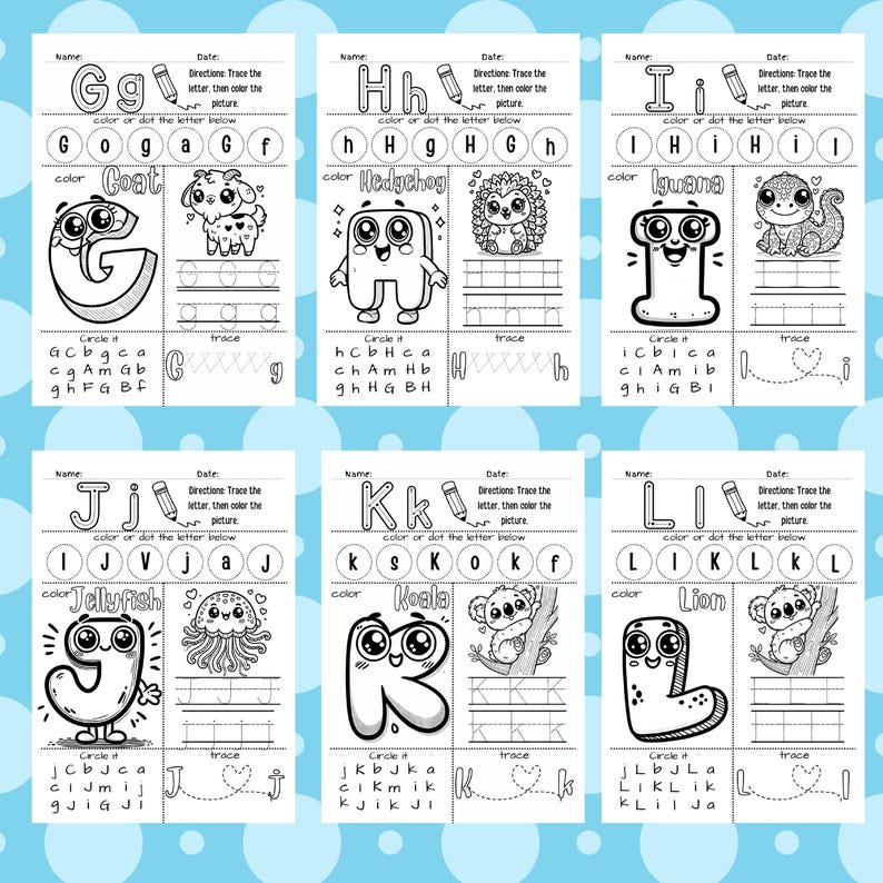 Animal Alphabet Coloring Pages for Kids | Educational ABC Learning ...