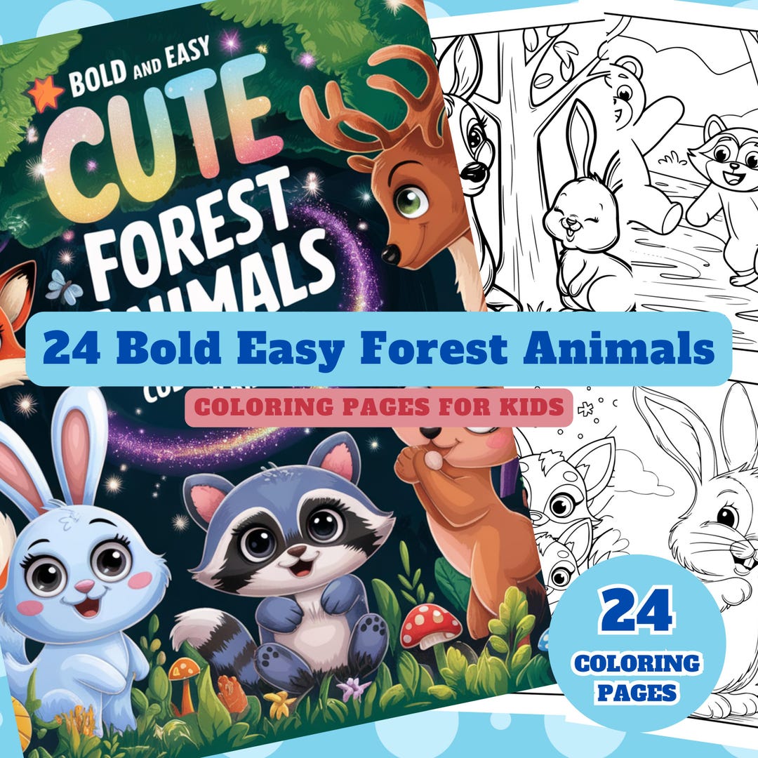 Forest Animal Coloring Book for Toddlers | Cute Woodland Activity ...