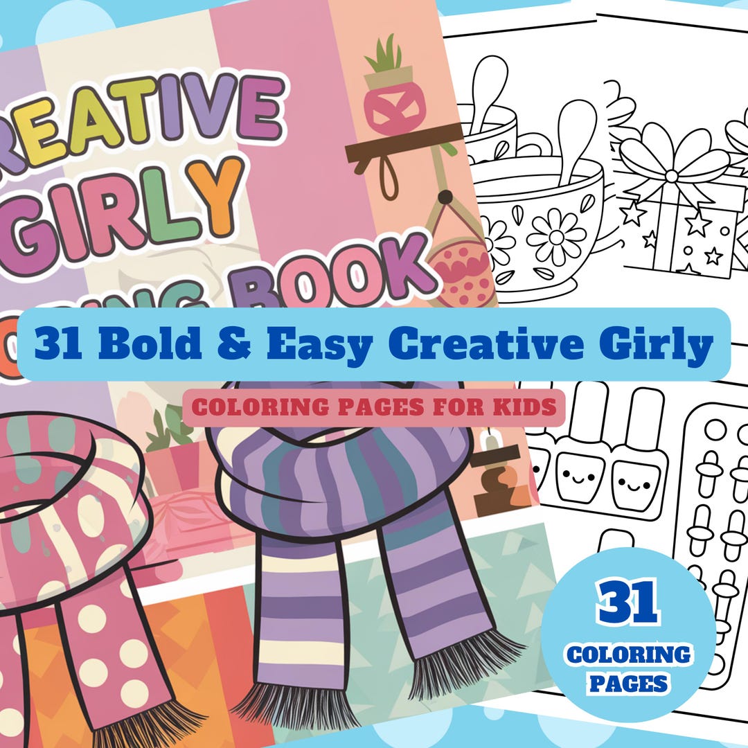 Girly Coloring Pages for Kids & Teens | Fun Creative Printable Activity ...