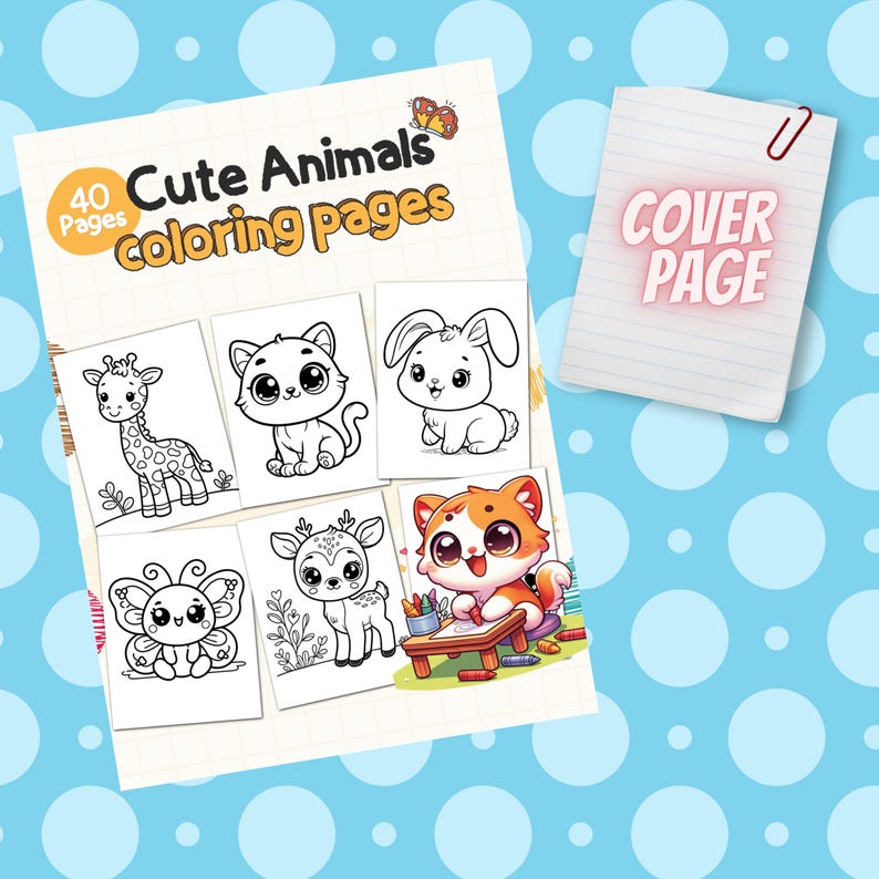 40 Cute Animals Coloring Pages for Kids . Toddler Coloring Book ...