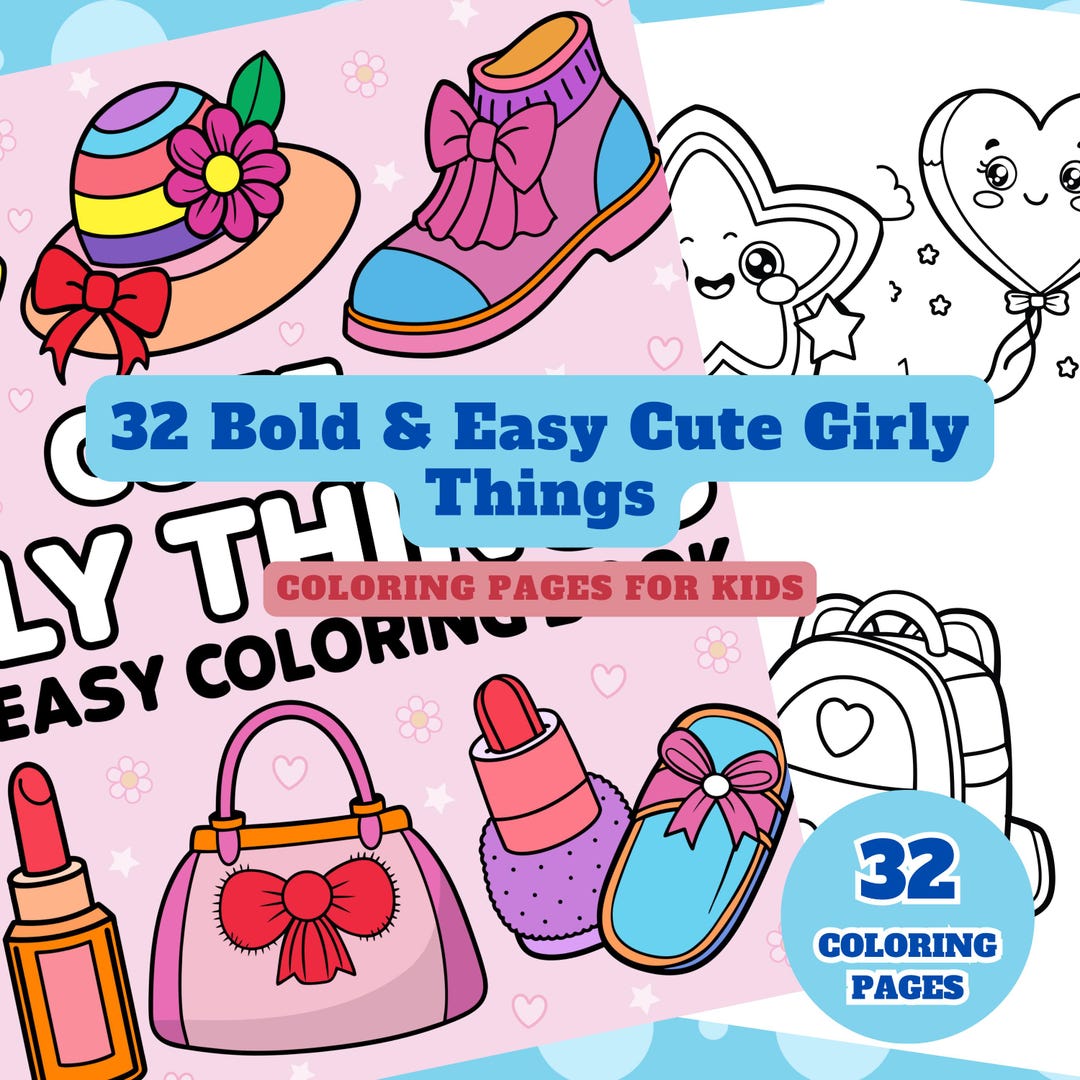 Cute Girly Things Colouring Pages for Kids & Teens | Fun Printable ...