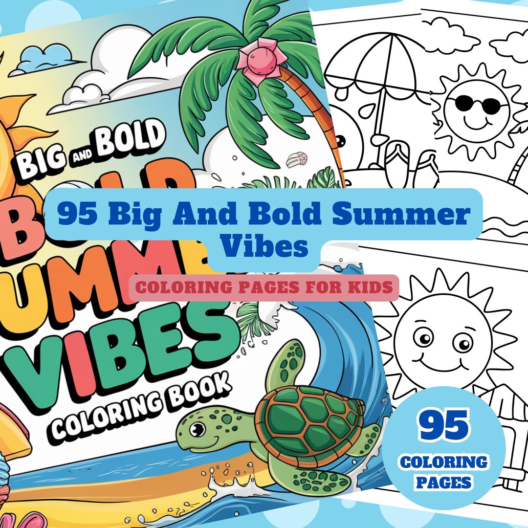 Summer Vibes Coloring Book for Kids | Fun Easy Printable Activity ...