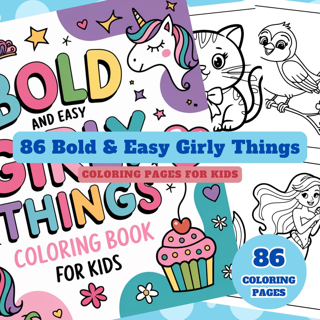 Girly Things Coloring Book for Kids and Teens | Cute Fun Activity ...