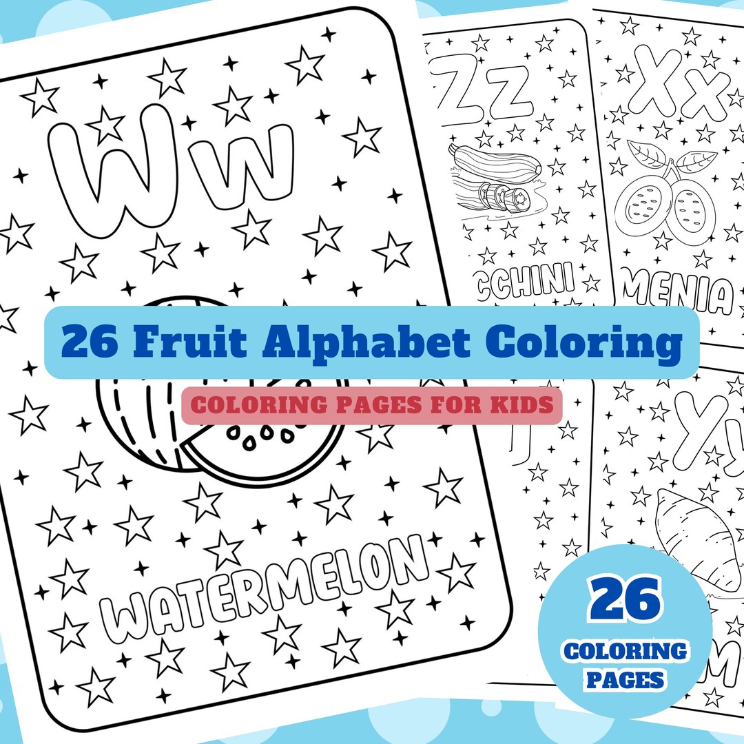 Fruit Alphabet Coloring Book for Kids | Fun Learning Activity | Instant ...